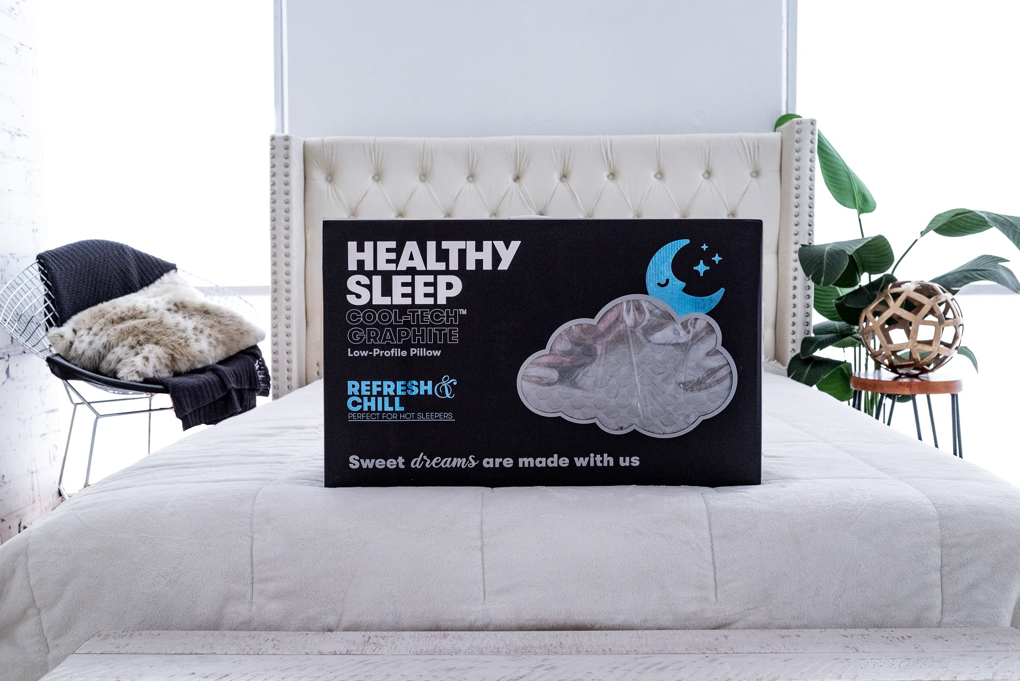 Cool-Tech™ Graphite Refresh & Chill Pillow – Healthy Sleep™